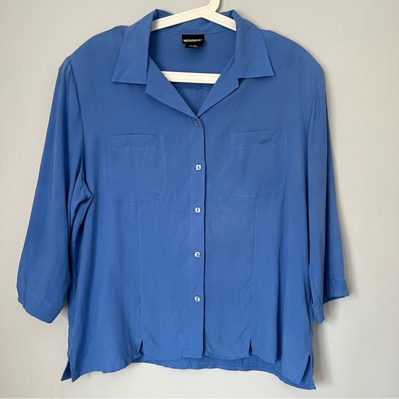 Notations | Tops | Notations 0 Silk 34 Sleeves Button Up Blouse With ...